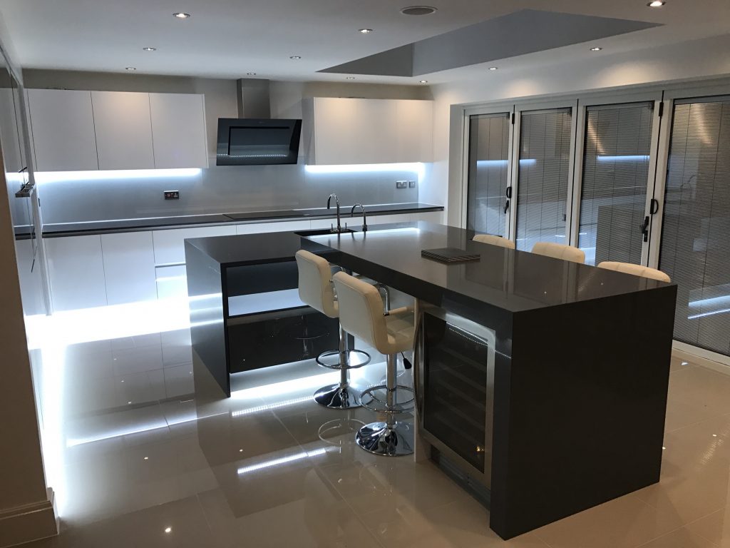 High Gloss Kitchen In Lava Grey | Portfolio Kitchens